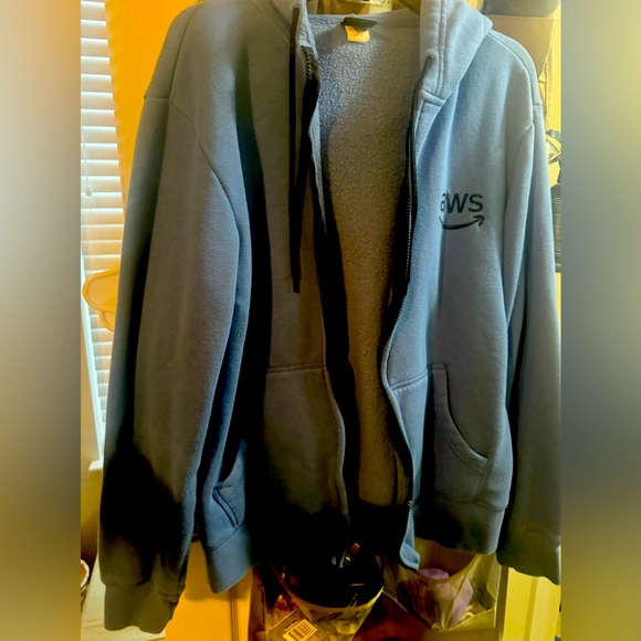 Amazon | Other | Amazon Aws Blue Zip Up Large | Poshmark